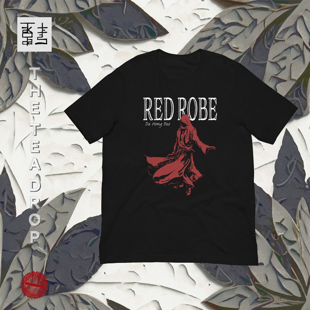 Red Robe Tea Shirt - Da Hong Pao Inspired Black Cotton Tee ...