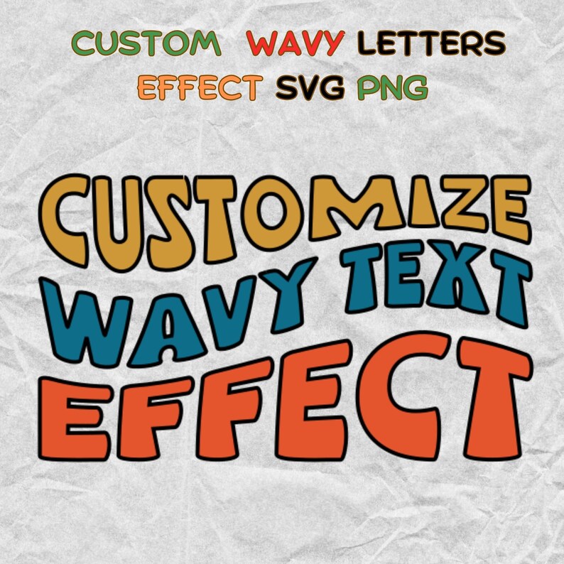 Custom Wavy Text SVG PNG Custom Wavy Letters Svg - Etsy