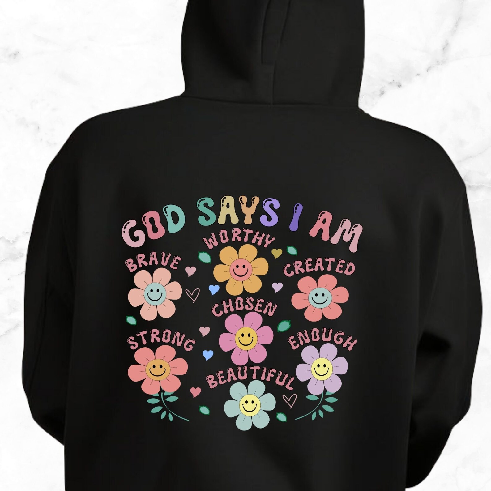 God Says I Am Flowers SVG PNG: Affirmations Floral Design (digital ...
