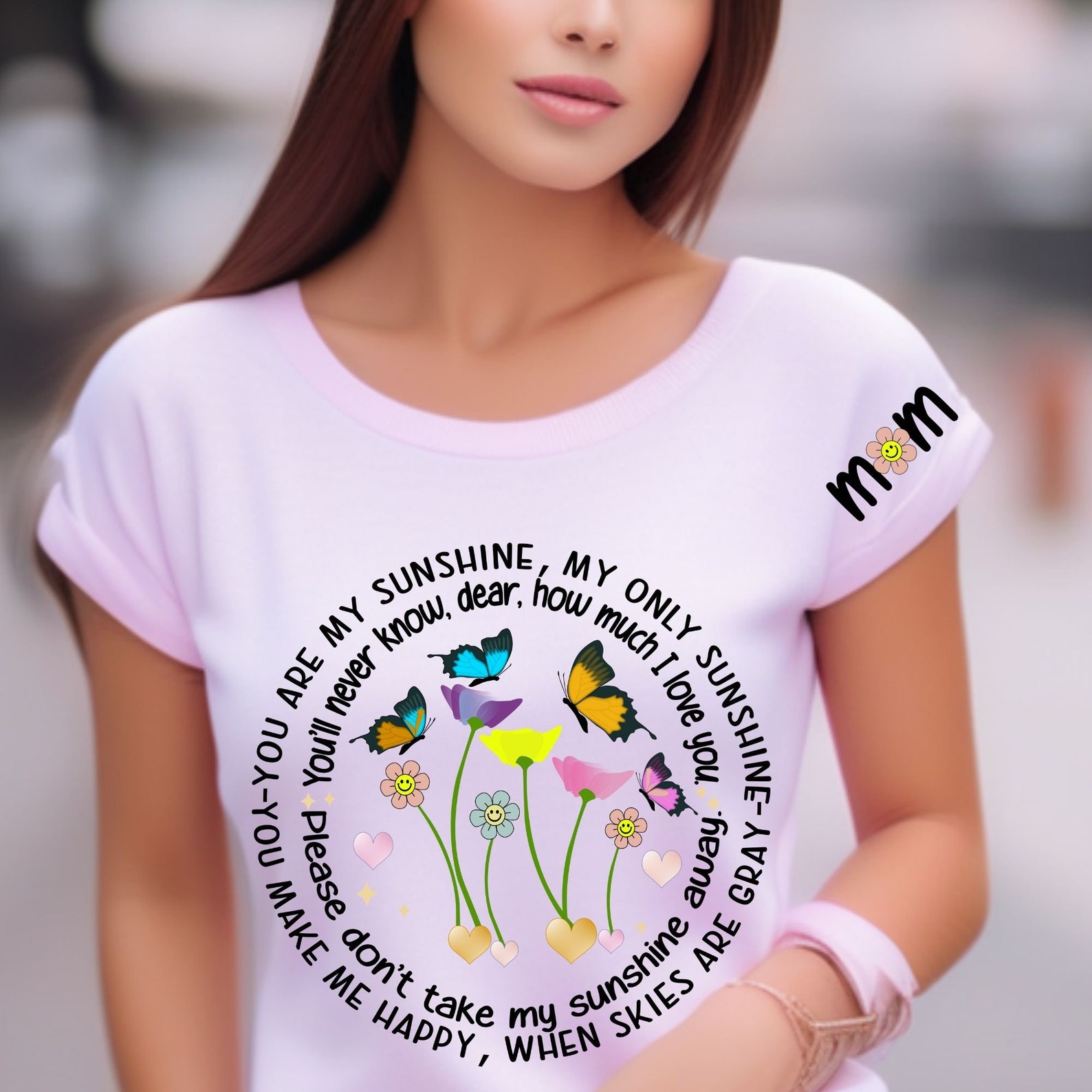 Mom You Are My Sunshine Svg Png, Butterfly Svg Png, Custom Circle Text ...