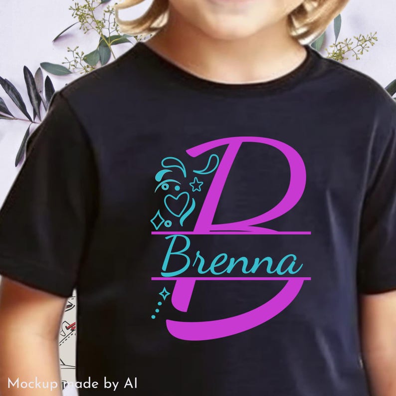 Split Monogram Png, Alphabet Monogram Files, Custom initial Name PNG ...