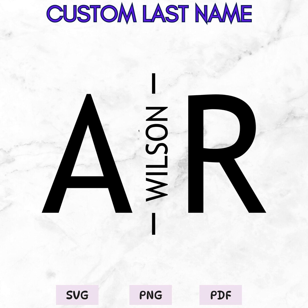 Custom Last Name Sign SVG: Personalized Farmhouse Decor (PDF, PNG) - Etsy