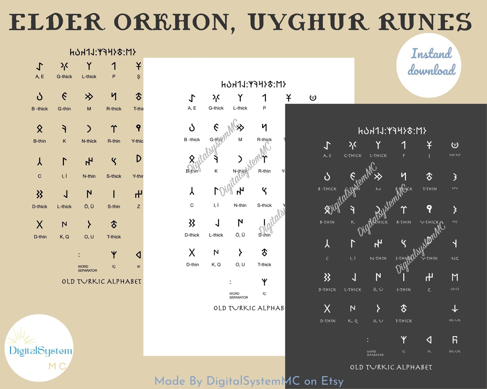 Runes Svg Etruscan Runes Svg Orkhon Uyghur Uzbek Alphabet - Etsy