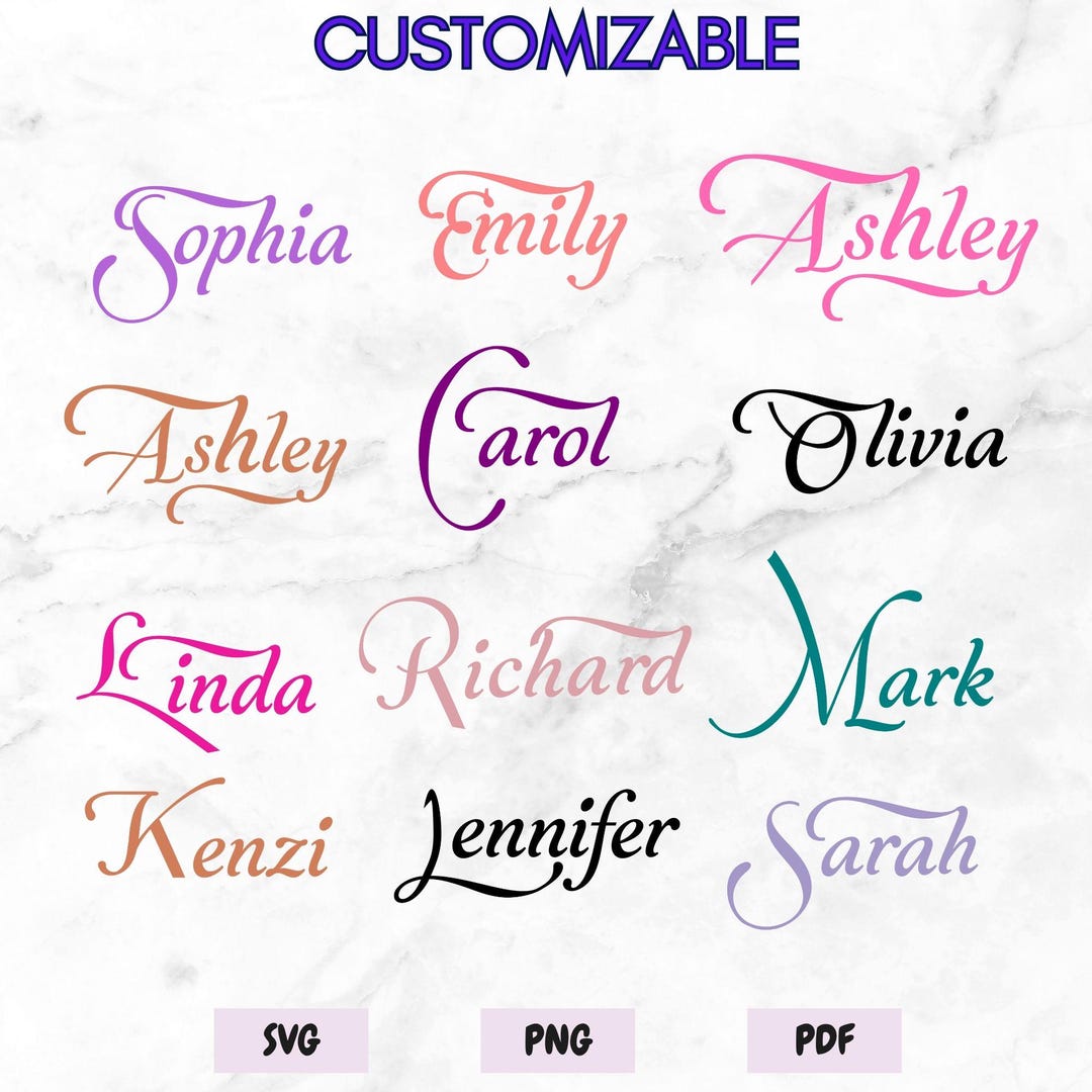 Custom Name Calligraphy Svg, Custom Name SVG, Custom Name Cut File ...