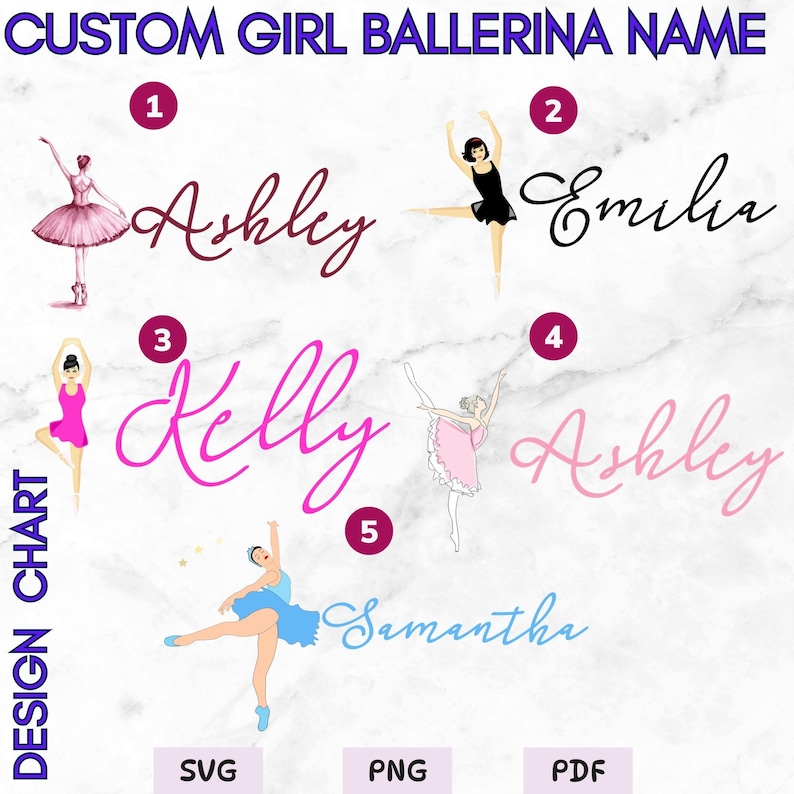 Custom Name Ballerina SVG, Custom Dancer Gift, Ballerina Gift Png ...