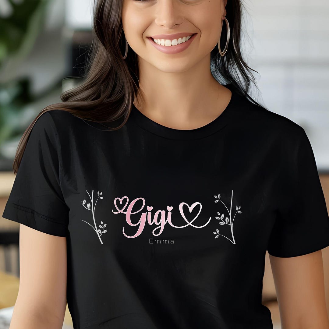 Personalized Gigi Holographic Script Name PNG, Gift for Grandma, Custom ...