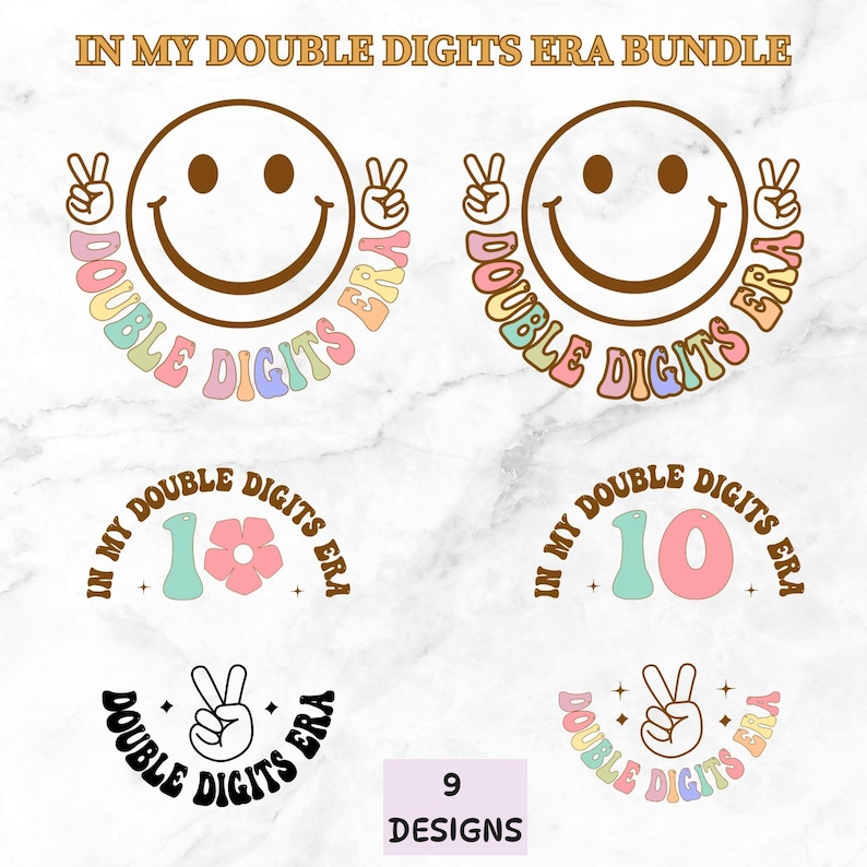 Double Digits Era SVG Bundle: 10th Birthday Design (digital Files) - Etsy