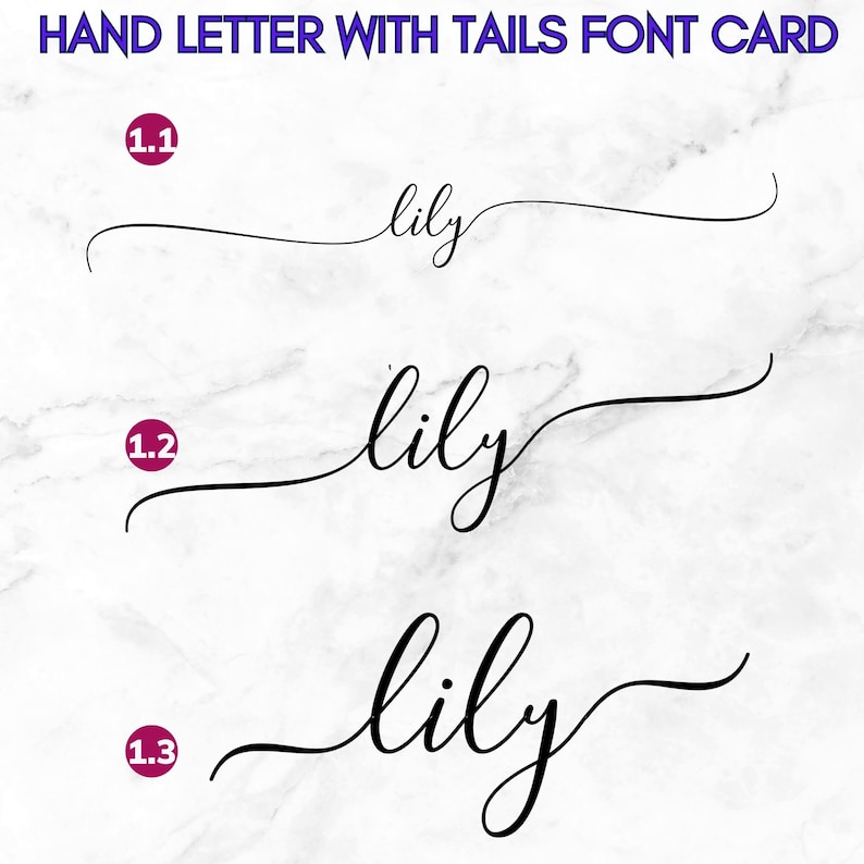 Custom Name Calligraphy Font With Tails (SVG, PNG, PDF) - Etsy