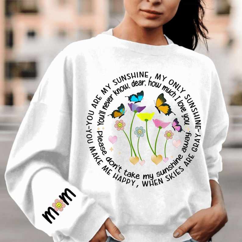 Mom You Are My Sunshine Svg Png, Butterfly Svg Png, Custom Circle Text ...