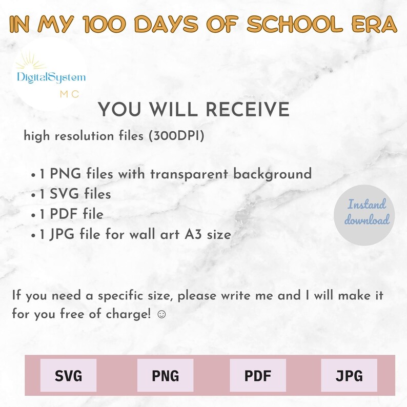 In My 100 Days of School Era Svg Png, Happy 100th Days of School SVG ...