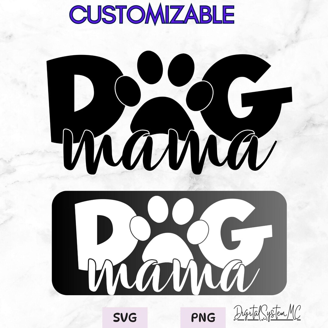 Dog Mama Paw Print SVG: Rescue Mom Cut File (PNG, SVG) - Etsy