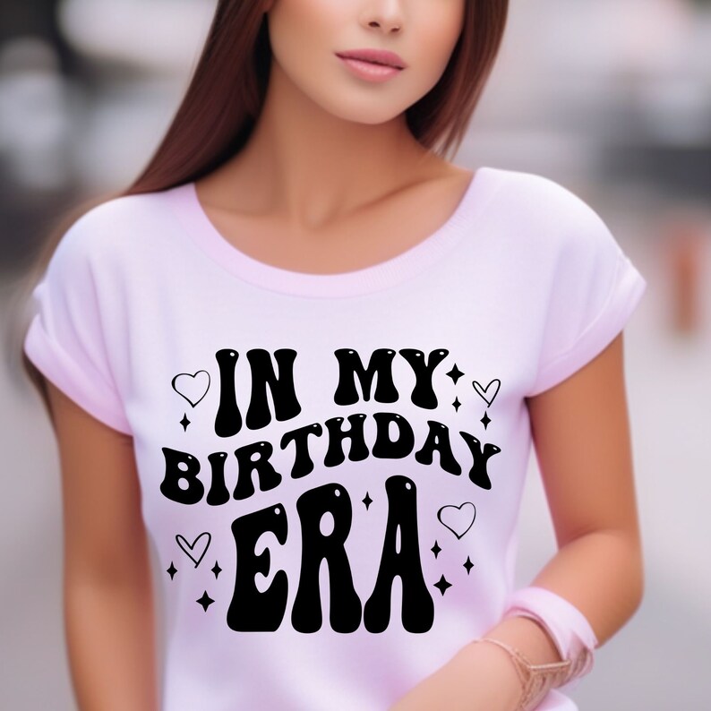 In My Birthday Era SVG Bundle, in My Era Sticker PNG, Retro Wavy Text ...