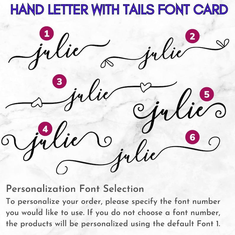 Custom Name Calligraphy Font With Tails (SVG, PNG, PDF) - Etsy