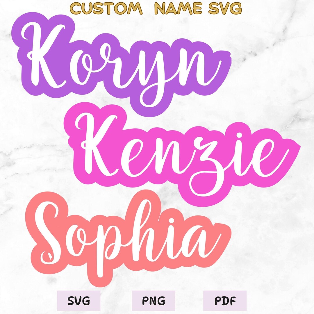 Custom Name Calligraphy SVG Cut File (PNG, PDF) - Etsy
