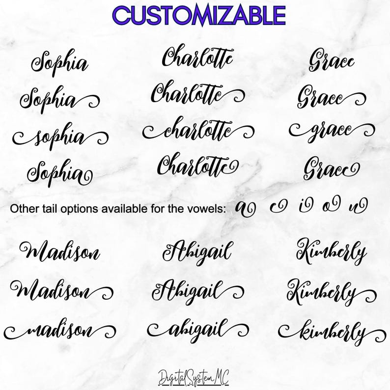 Personalized Name SVG | Custom Calligraphy Word Design (PNG, PDF) - Etsy