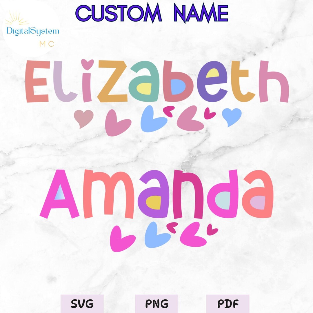 Custom Name SVG, Personalized Baby Name PNG (digital File) - Etsy