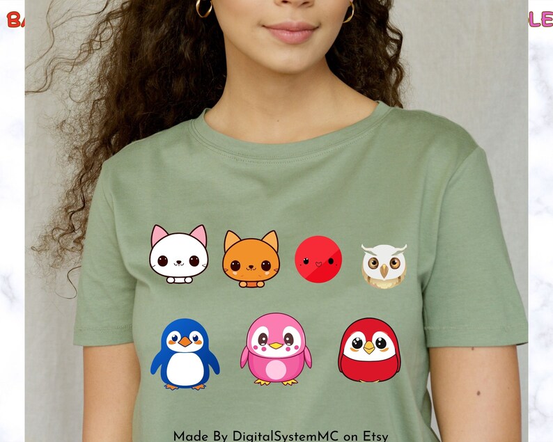 Cute Badanamu Pack, SVG, PNG, Cute Characters Pack, Pinguin, Cat, Owl ...