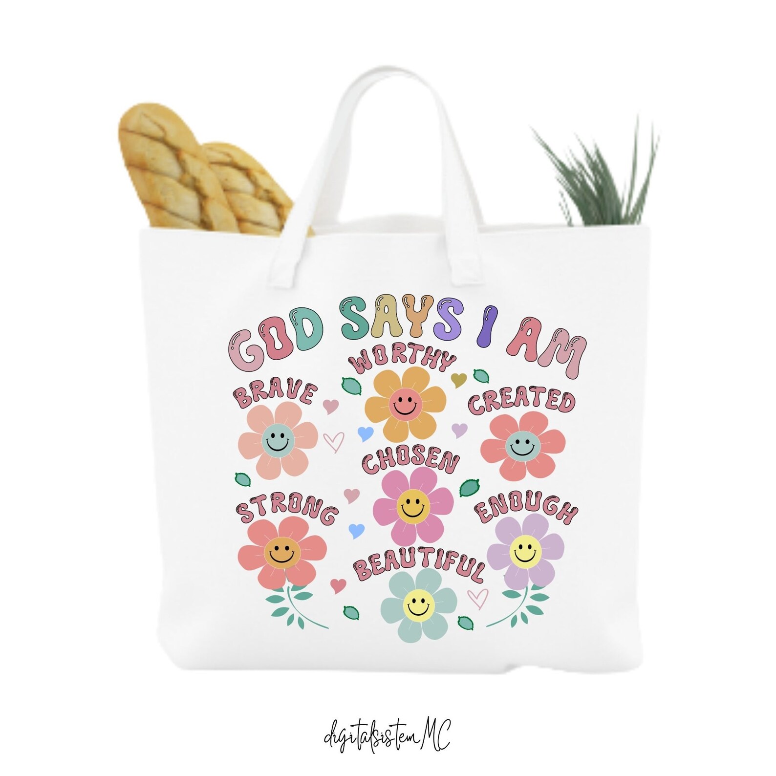 God Says I Am Flowers SVG PNG: Affirmations Floral Design (digital ...