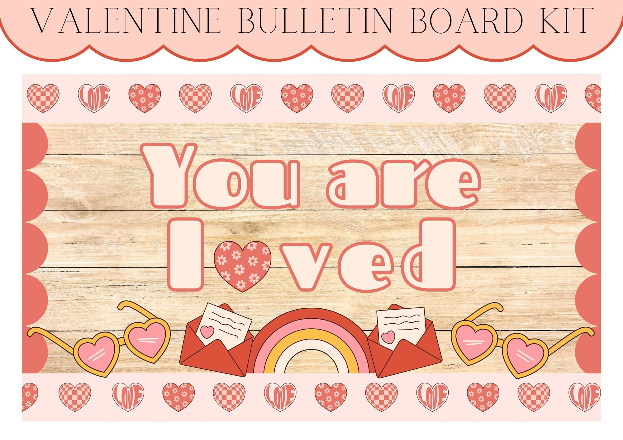 Valentine's Day Bulletin Board Kit - Printable Decor for Classroom or ...