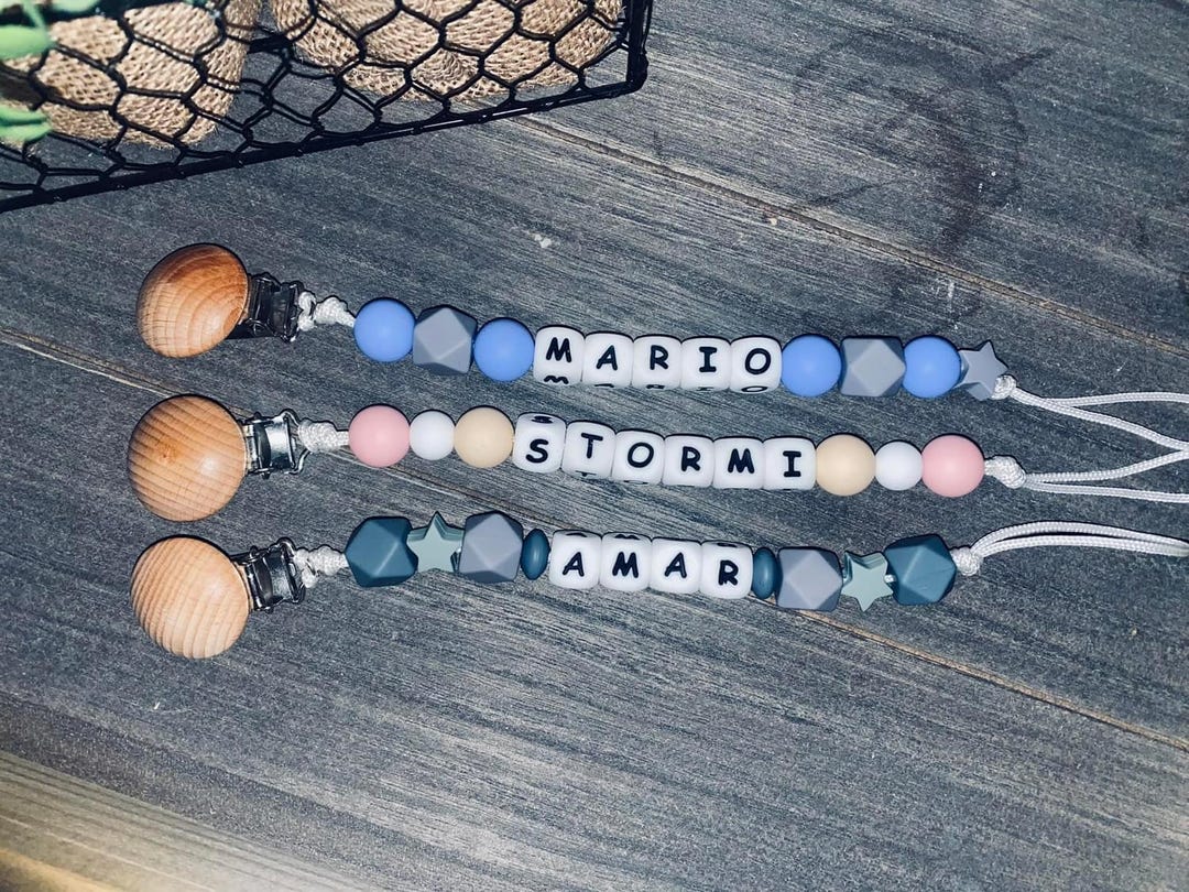 Personalized Silicone Beaded Pacifier Clip - Etsy