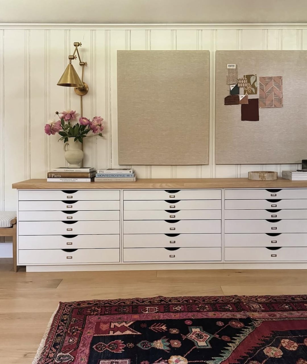 35 X 47 Modern Linen Designer Pinboard Mood Board Modern Grey Bulletin ...