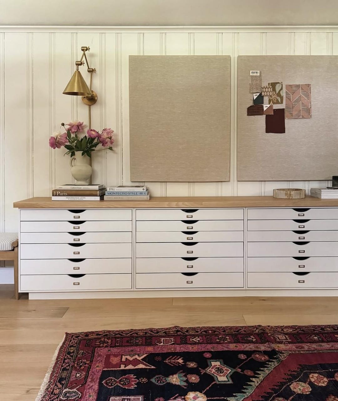 CUSTOM SIZED Linen Pinboard Neutral Bulletin Board Mood Board Frameless ...