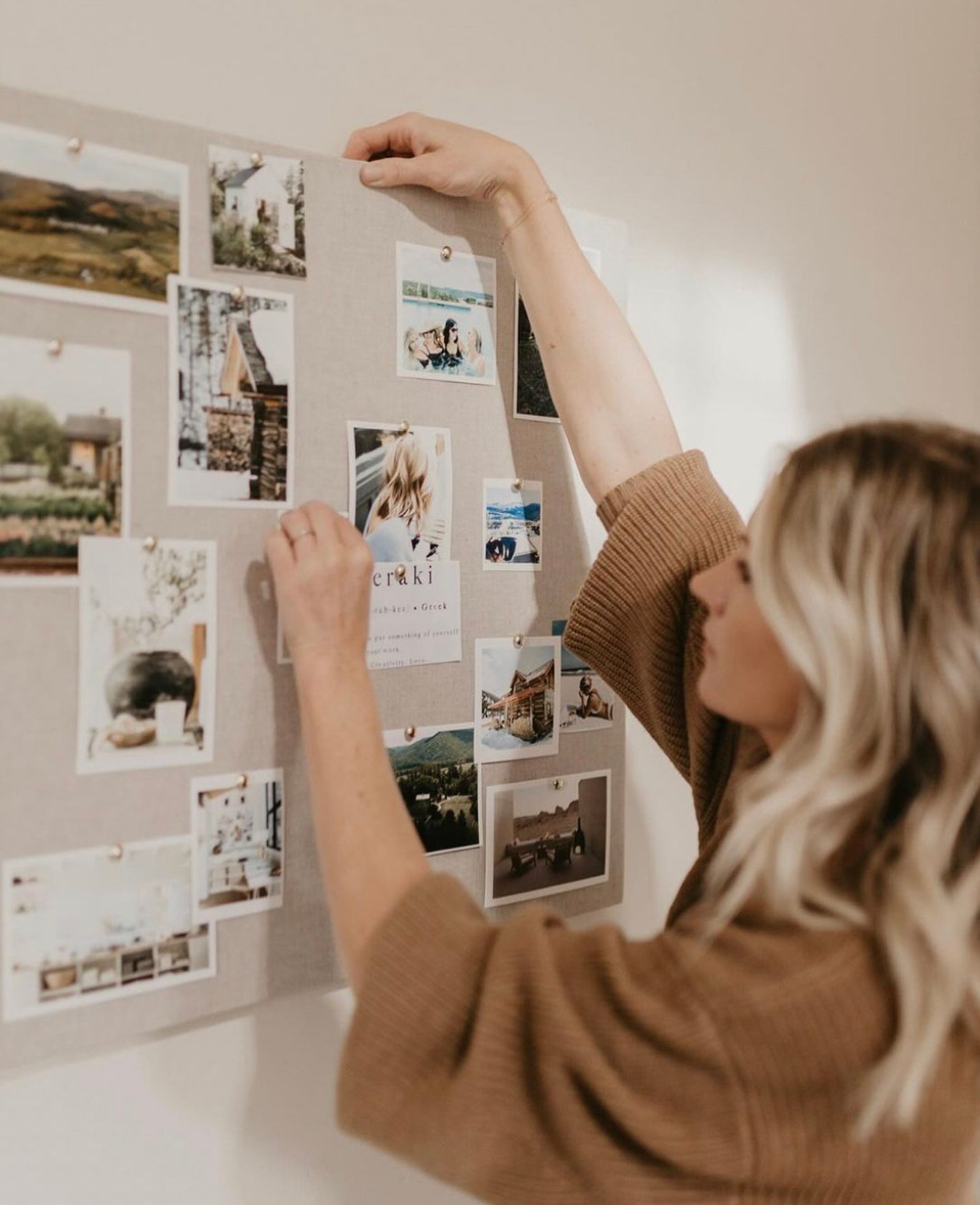 Modern Vision Board Kit With Linen Pinboard Bulletin Board - Etsy