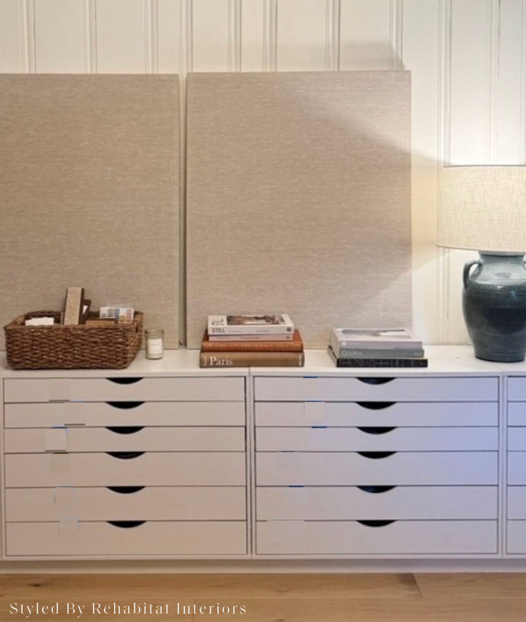 CUSTOM SIZED Linen Pinboard Neutral Bulletin Board Mood Board Frameless ...