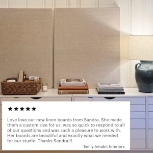 CUSTOM SIZED Linen Pinboard Neutral Bulletin Board Mood Board Frameless ...