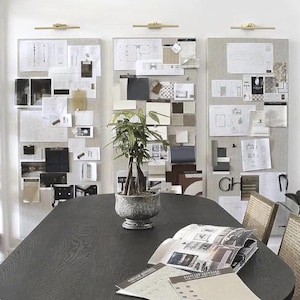 CUSTOM SIZED Frameless Neutral Linen Pin Board | Linen Pin Board ...