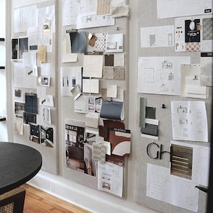 LARGE CUSTOM Frameless Neutral Linen Pin Board | Linen Pin Board ...