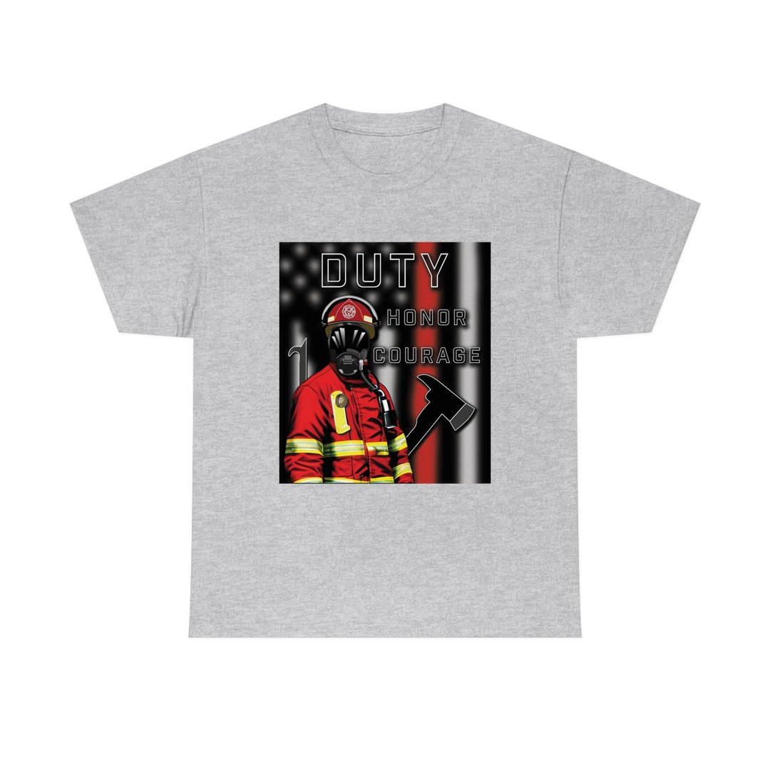 Firefighter Thin Red Line T-shirt, First Responder, Rescue, American ...