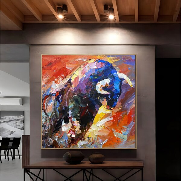 Bull Painting - Etsy
