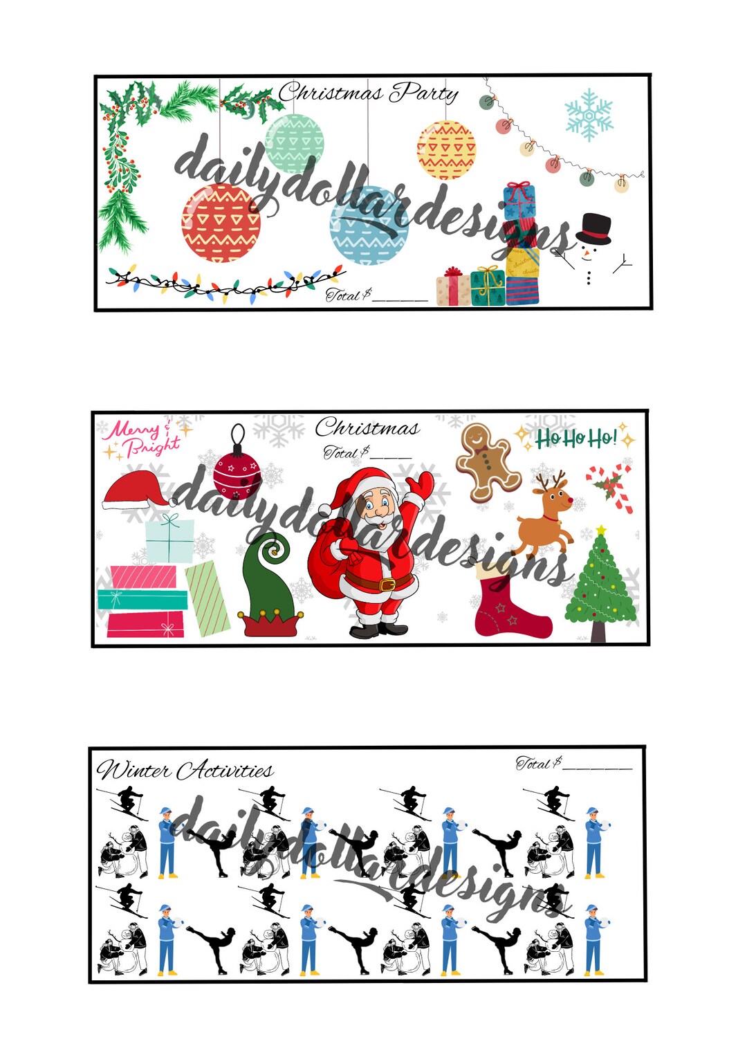 Christmas Party Christmas Winter Activity Savings Challenge - Etsy