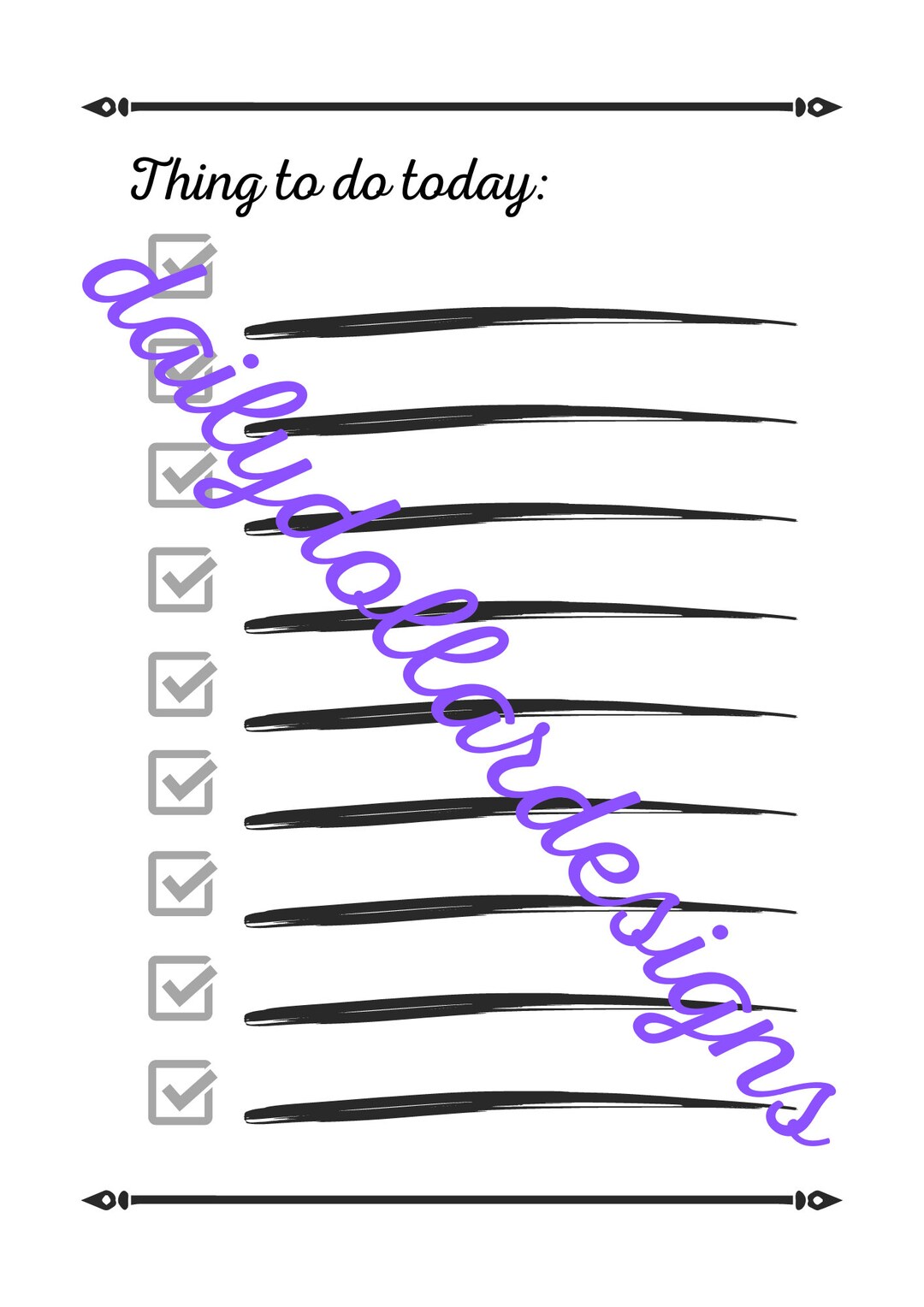 Things to Do Today List Instant Printable Download - Etsy