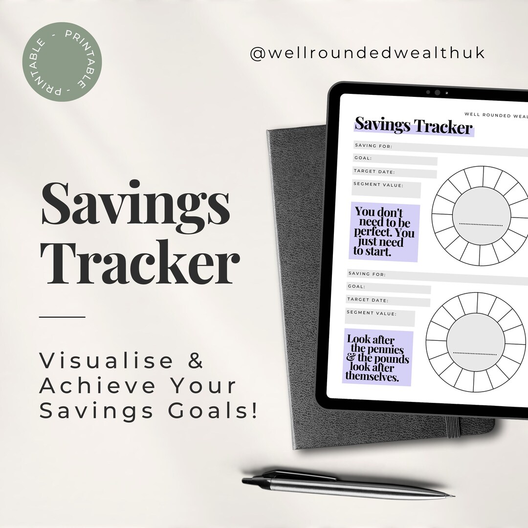 Savings Tracker Purple Lilac - Savings Goals Planner - Hit Your Savings ...