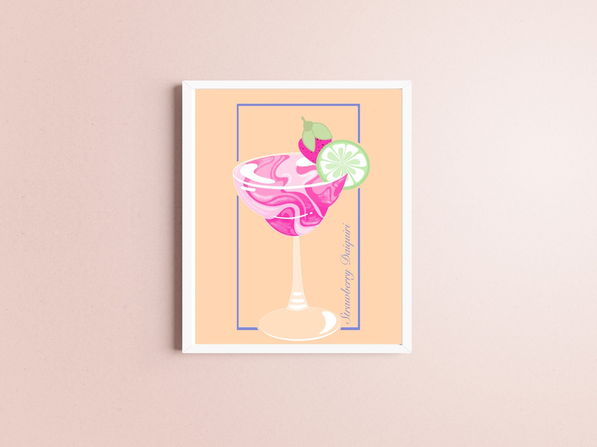Bar Cart Cocktail Prints Set, Gallery Set of 3 Bundle, Cocktail Posters ...