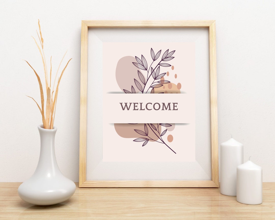 Printable Welcome Sign, Minimalist Welcome Wall Art, Home Wall Decor ...