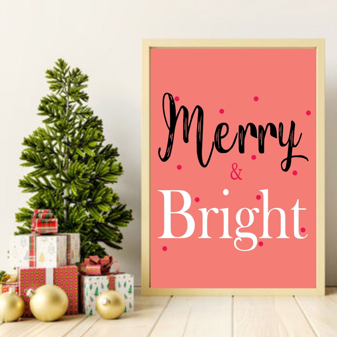 Digital Download Christmas Wall Hanging Merry and Bright Printable ...