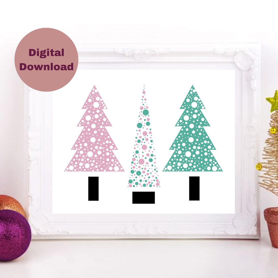 Instant Download Christmas Digital Print, Trendy Christmas Instant ...