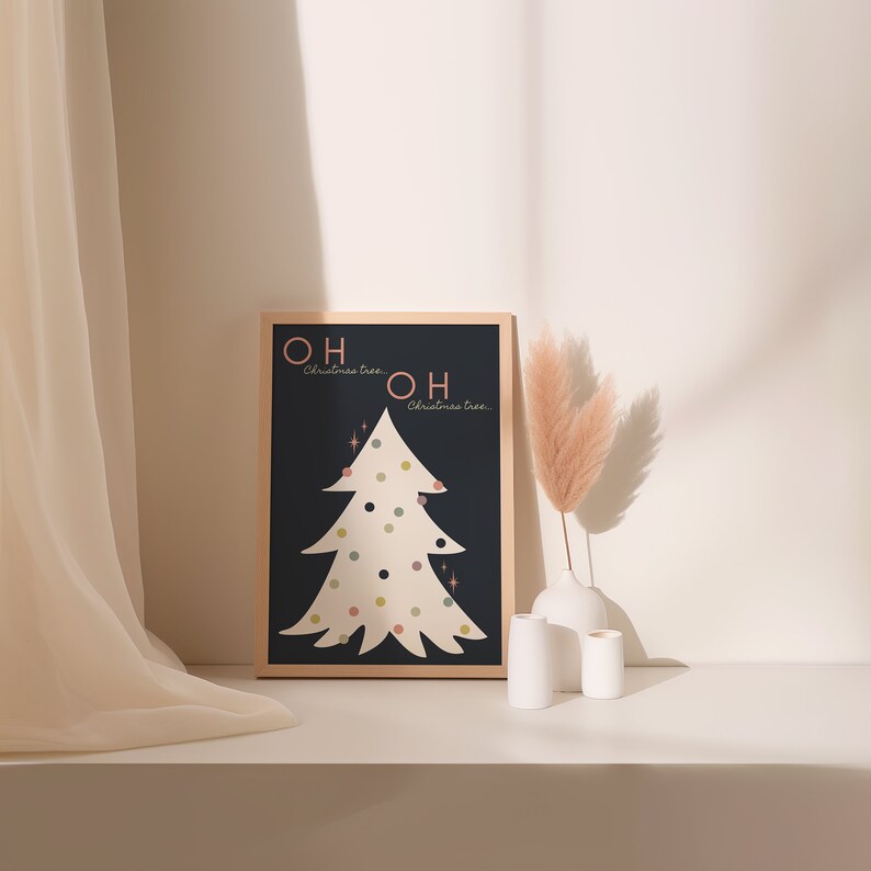 Polka Dot Christmas Tree Wall Art-oh Christmas Tree Wall Decor-colorful ...