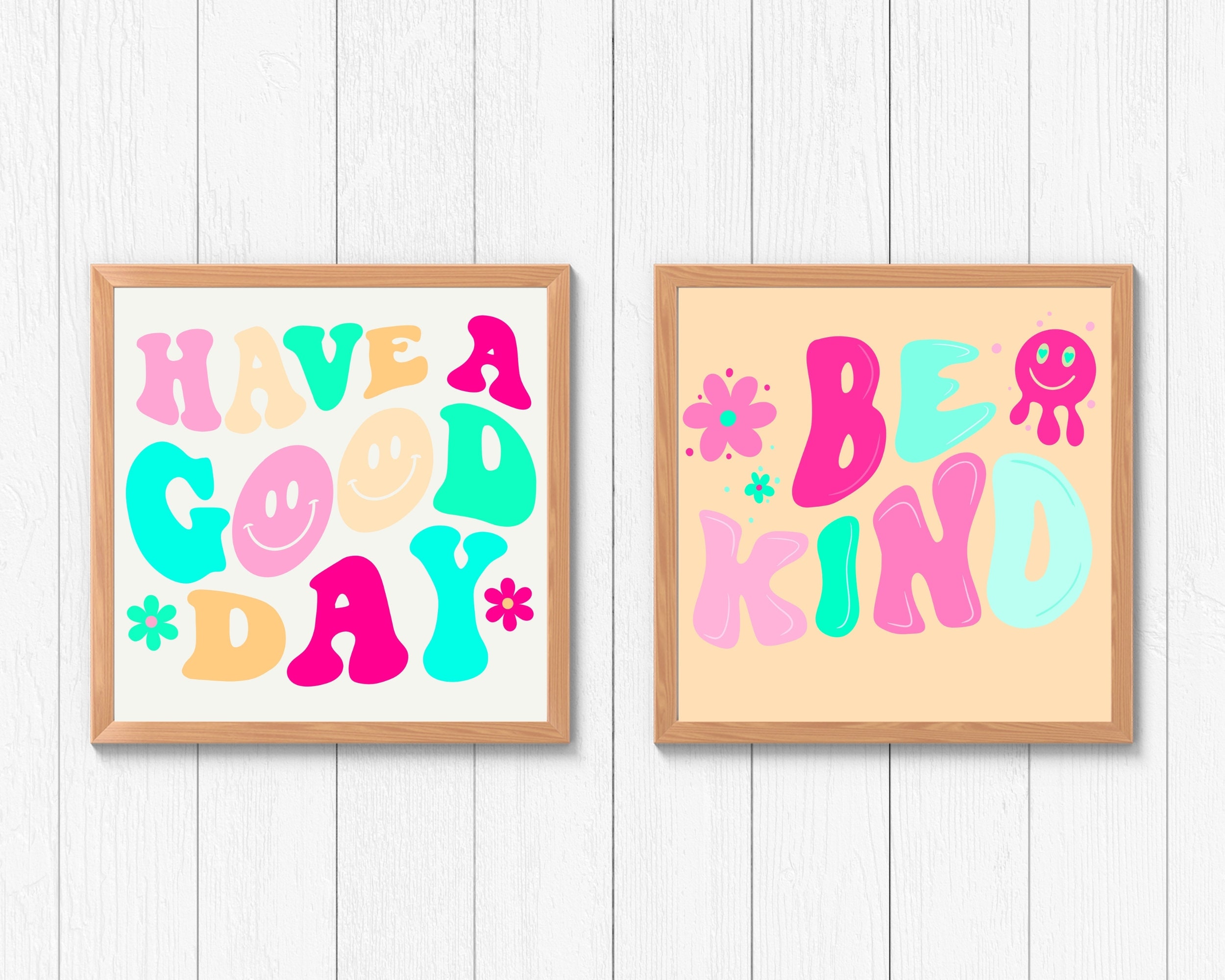 Be Kind Wall Art, Groovy Quote Print, Positive Quote Poster, Gallery ...