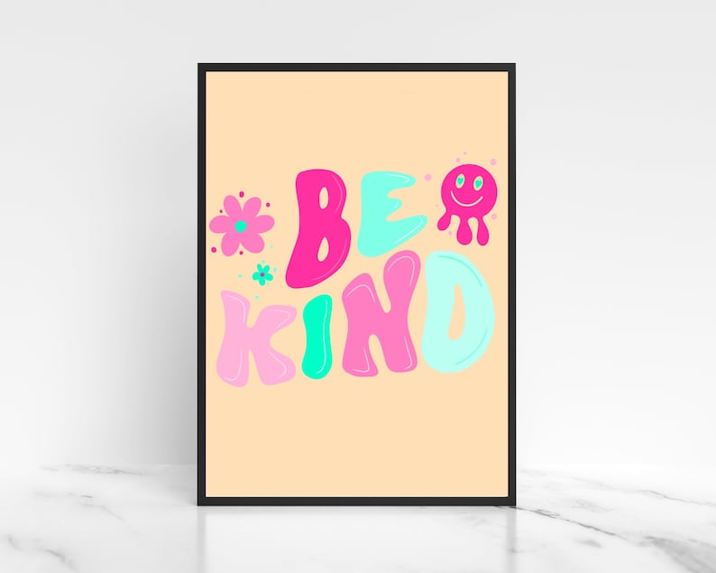 Preppy Gallery Wall Set, Groovy Aesthetic Set of 6 Printables, Preppy ...