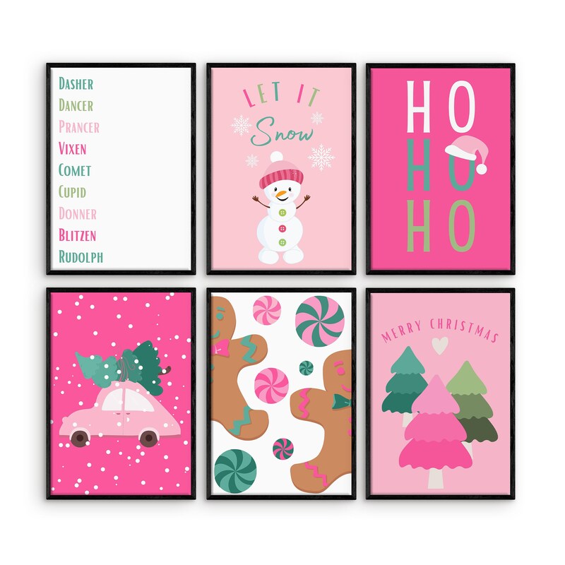 Pink Christmas Printables - Etsy