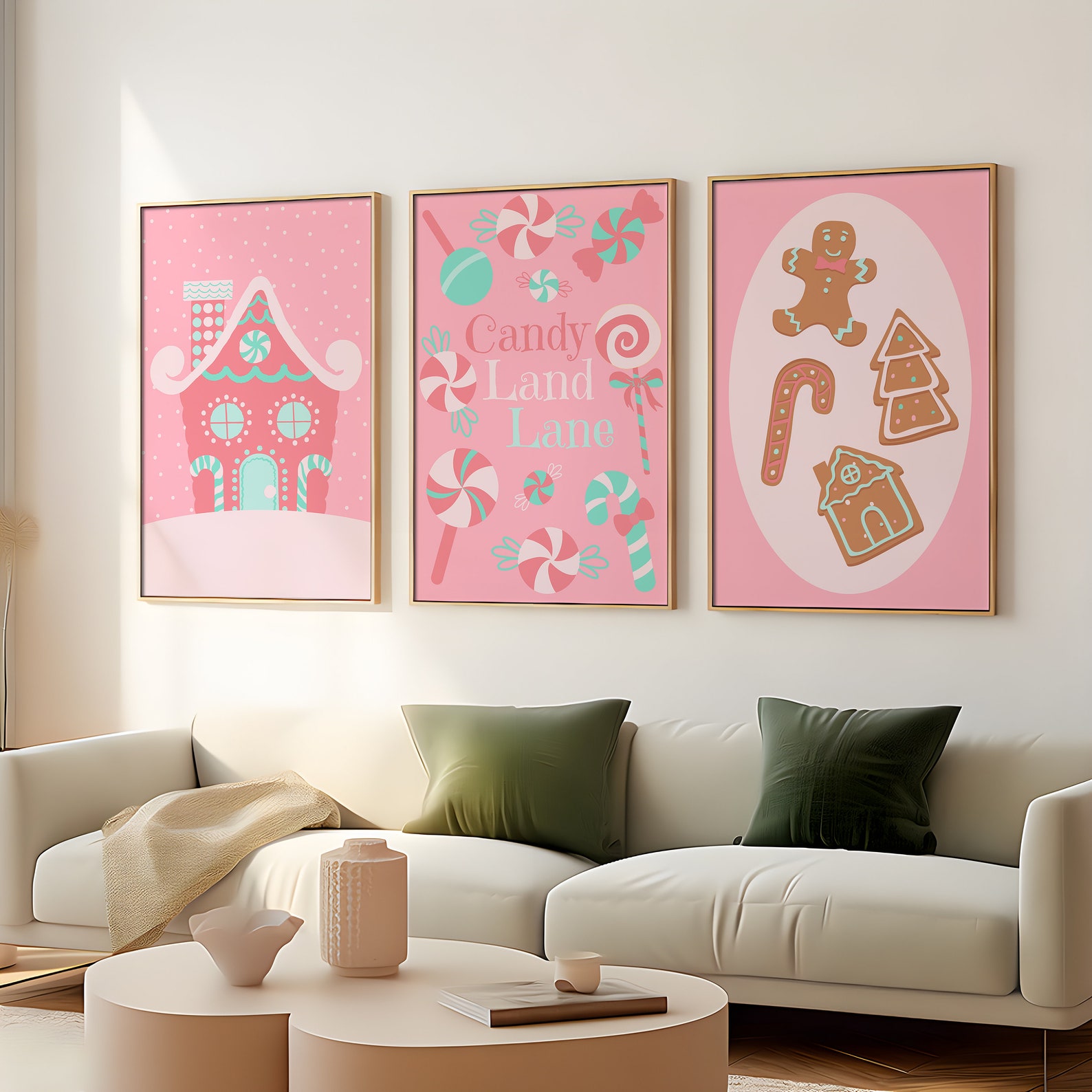 Gingerbread House Wall Prints, Digital Download Christmas Decor, Wall ...