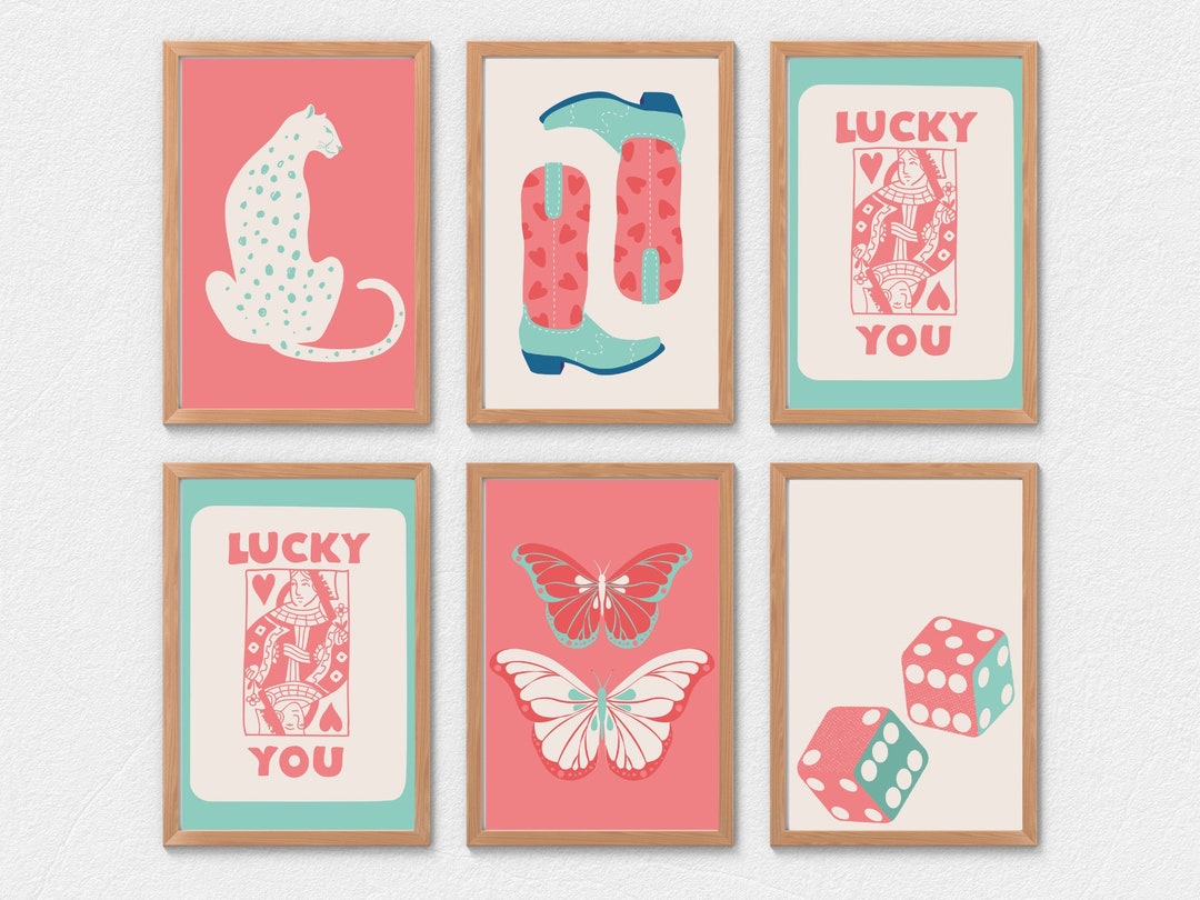 Preppy Wall Art Print Set of 6 Preppy Wall Art Preppy Dorm Room Decor ...