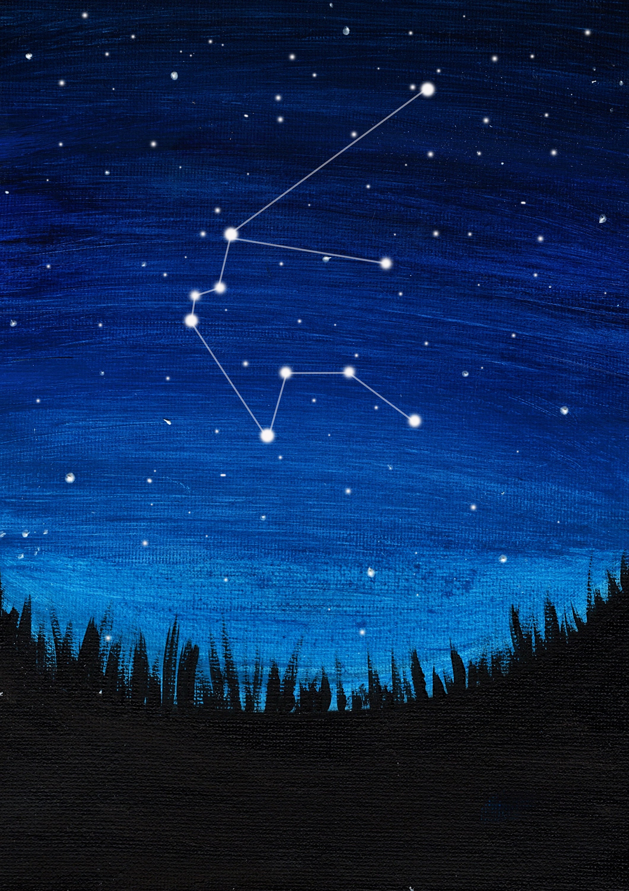 Star Sign Aquarius Painting Aquarius Astrology Signs Painting Zodiac ...