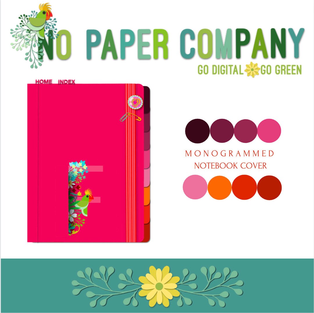 Monogrammed Notebook Cover and Dividers - Etsy