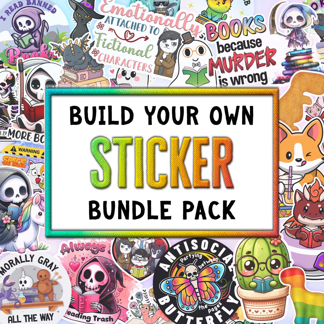 Build Your Own 3-inch Book Themed Sticker Pack - Etsy