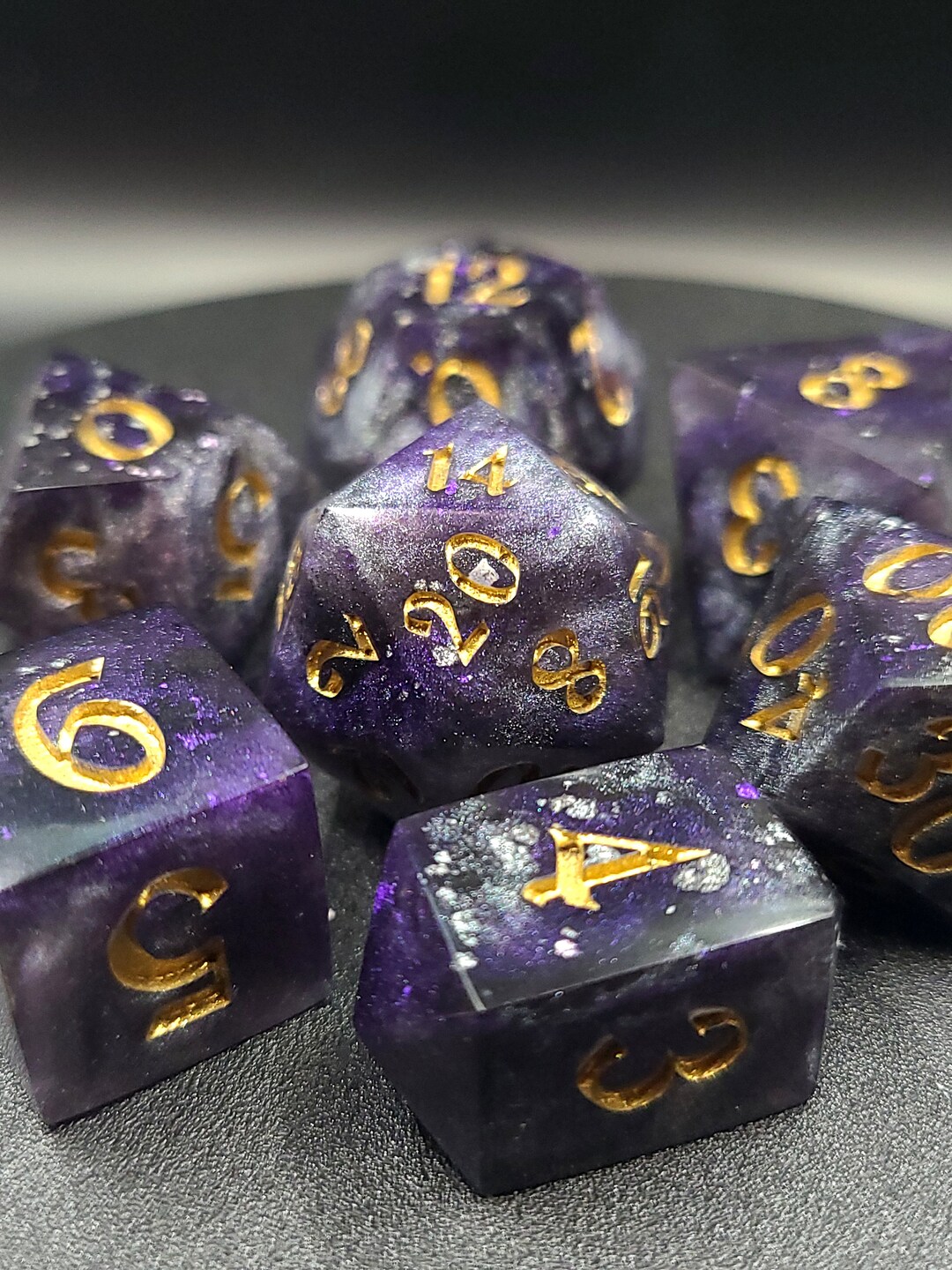 Corrupt Violet custom Paint Purple and Silver Handmade Sharp Edge Resin ...